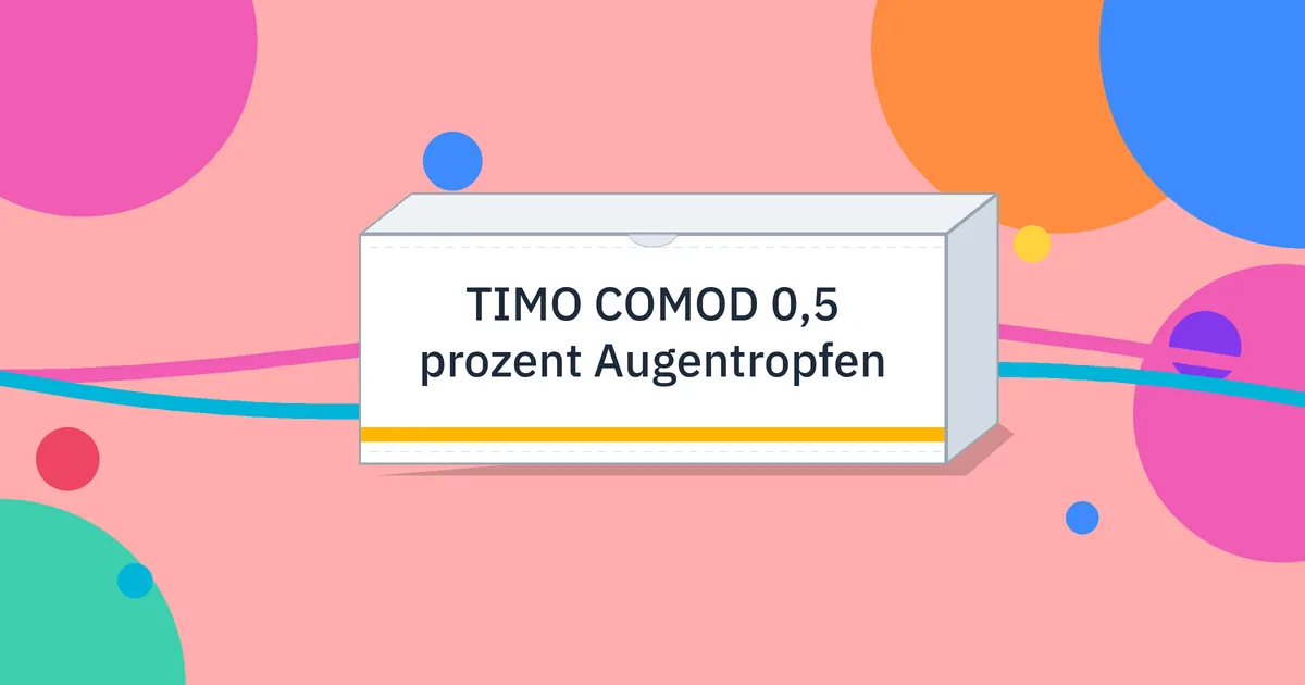 Symbolbild: Packung mit der Aufschrift TIMO COMOD 0,5 prozent Augentropfen (PZN 00835259) – Verfügbarkeit und Bezug in Apotheken in Frankfurt am Main