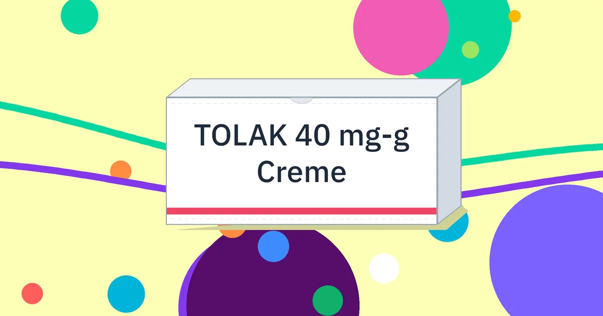 Symbolbild: Packung mit der Aufschrift TOLAK 40 mg-g Creme (PZN 18299985) – Verfügbarkeit und Bezug in Apotheken in Frankfurt am Main