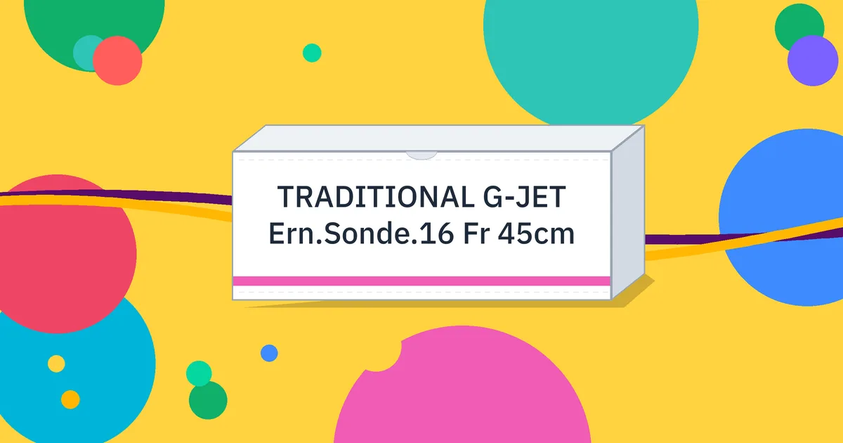 Symbolbild: Packung mit der Aufschrift TRADITIONAL G-JET Ern.Sonde.16 Fr 45cm (PZN 16803327) – Verfügbarkeit und Bezug in Apotheken in Frankfurt am Main