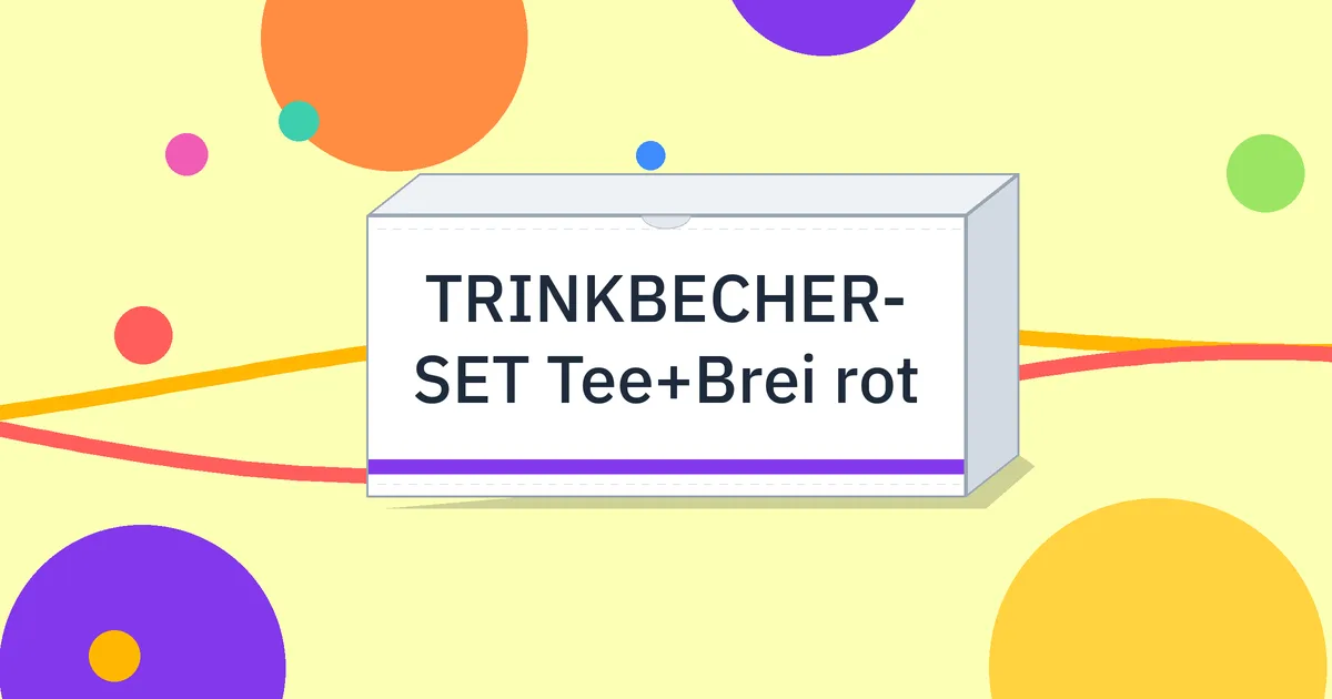 Symbolbild: Packung mit der Aufschrift TRINKBECHER-SET Tee+Brei rot (PZN 08454077) – Verfügbarkeit und Bezug in Apotheken in Frankfurt am Main