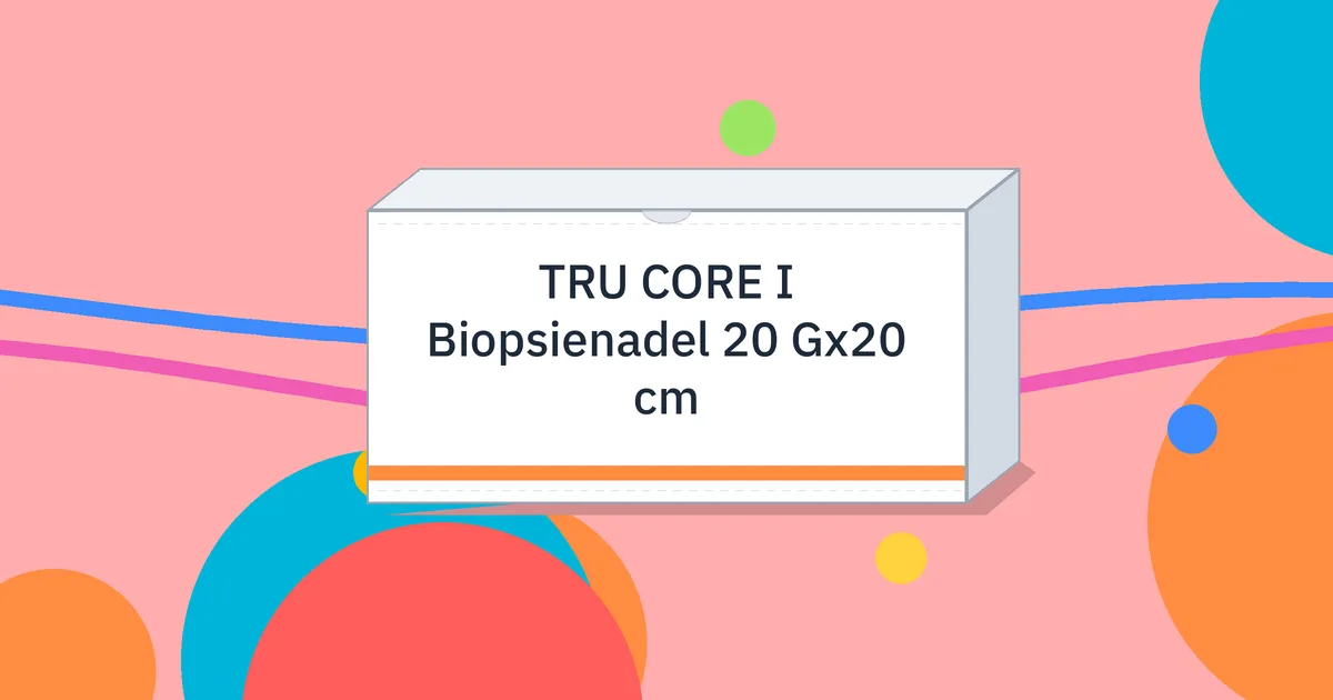 Symbolbild: Packung mit der Aufschrift TRU CORE I Biopsienadel 20 Gx20 cm (PZN 06768742) – Verfügbarkeit und Bezug in Apotheken in Frankfurt am Main