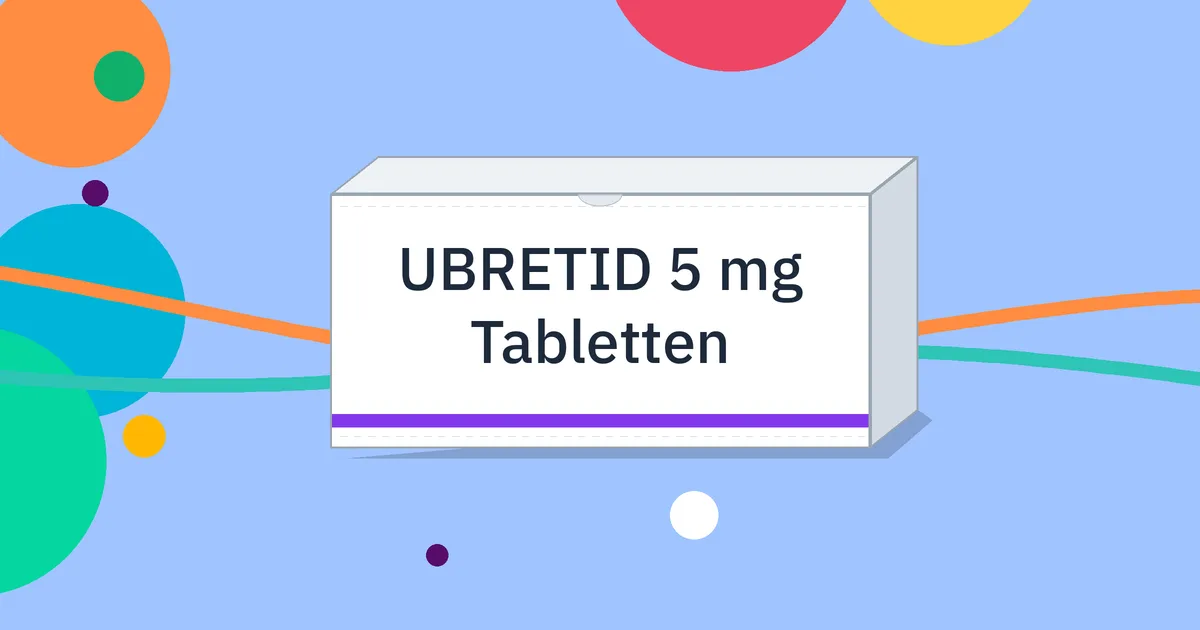 Symbolbild: Packung mit der Aufschrift UBRETID 5 mg Tabletten (PZN 11006715) – Verfügbarkeit und Bezug in Apotheken in Frankfurt am Main