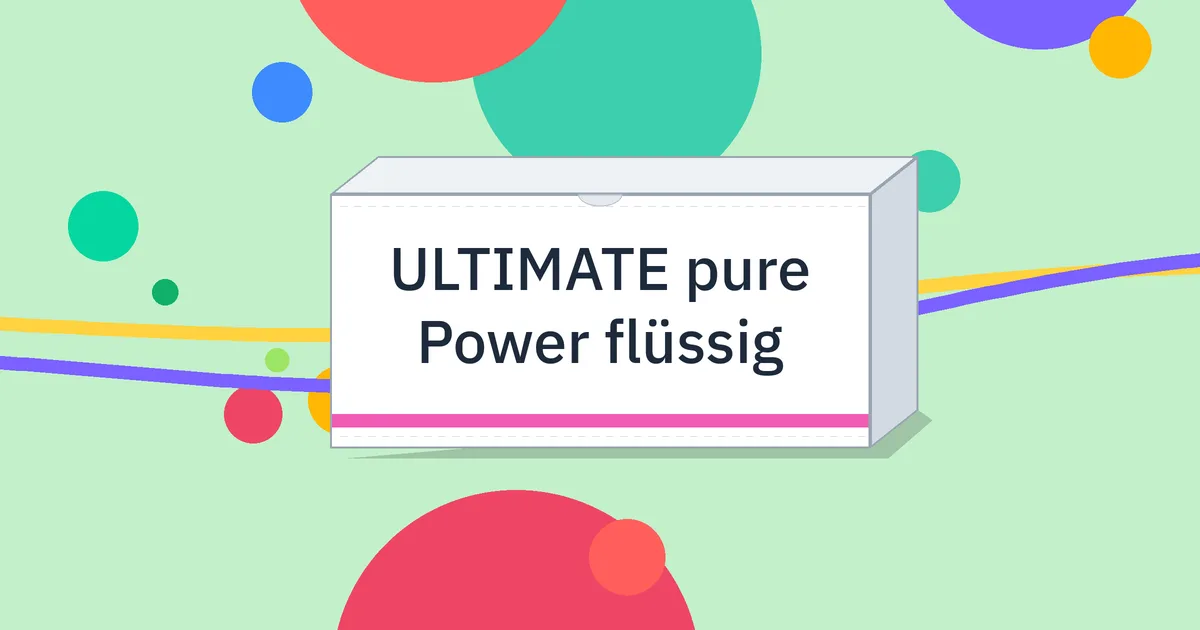 Symbolbild: Packung mit der Aufschrift ULTIMATE pure Power flüssig (PZN 18724460) – Verfügbarkeit und Bezug in Apotheken in Frankfurt am Main