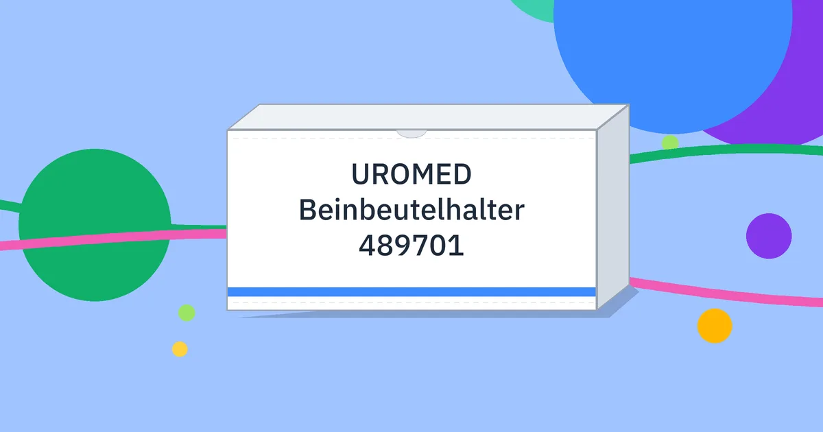 Symbolbild: Packung mit der Aufschrift UROMED Beinbeutelhalter 489701 (PZN 09704091) – Verfügbarkeit und Bezug in Apotheken in Frankfurt am Main
