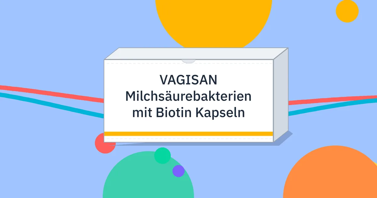 Symbolbild: Packung mit der Aufschrift VAGISAN Milchsäurebakterien mit Biotin Kapseln (PZN 19335708) – Verfügbarkeit und Bezug in Apotheken in Frankfurt am Main
