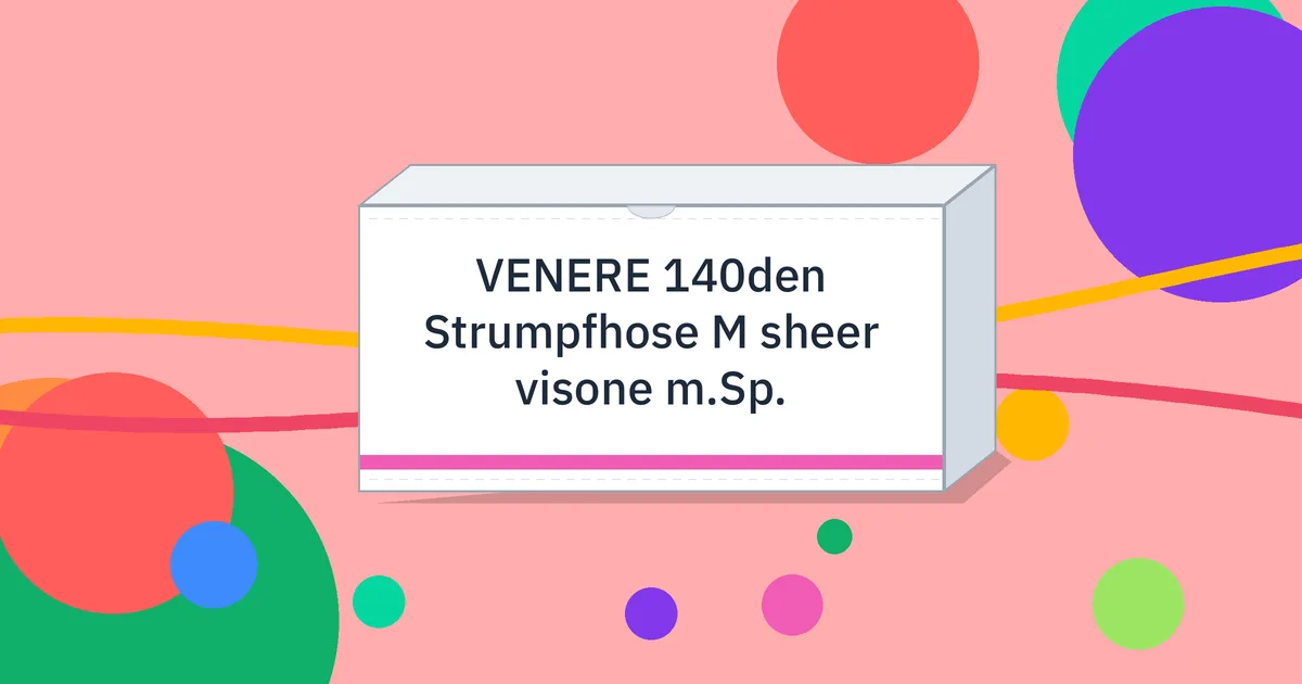 Symbolbild: Packung mit der Aufschrift VENERE 140den Strumpfhose M sheer visone m.Sp. (PZN 16171494) – Verfügbarkeit und Bezug in Apotheken in Frankfurt am Main