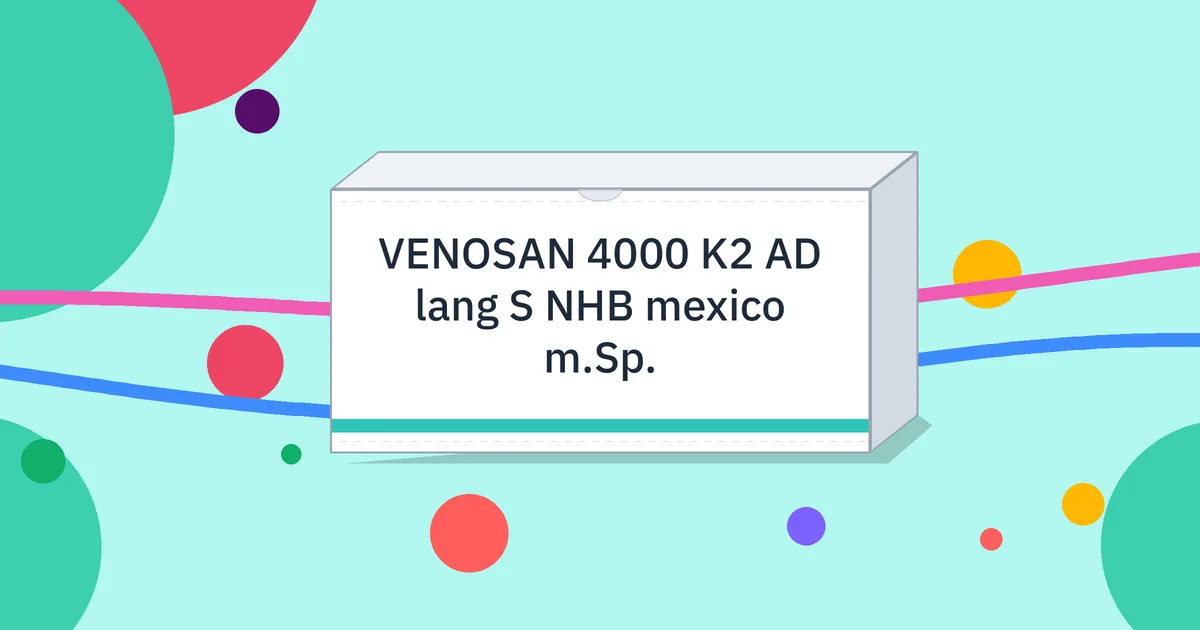 Symbolbild: Packung mit der Aufschrift VENOSAN 4000 K2 AD lang S NHB mexico m.Sp. (PZN 14423974) – Verfügbarkeit und Bezug in Apotheken in Frankfurt am Main