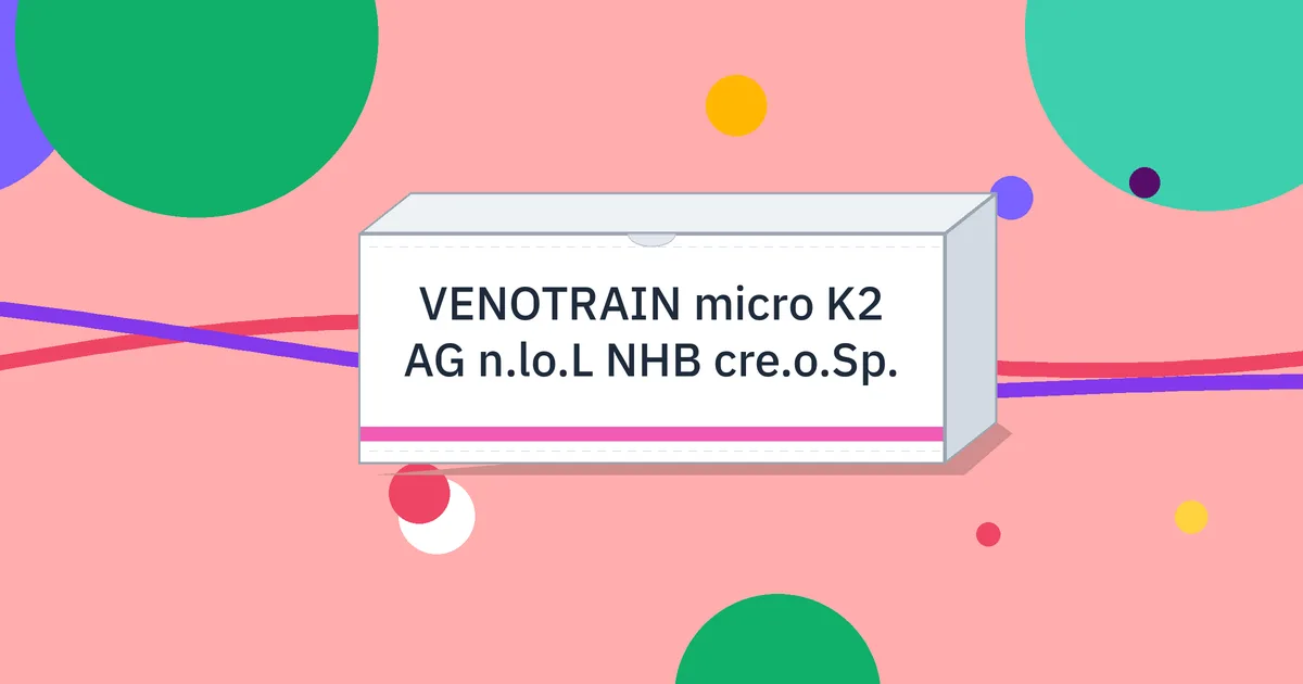 Symbolbild: Packung mit der Aufschrift VENOTRAIN micro K2 AG n.lo.L NHB cre.o.Sp. (PZN 05716654) – Verfügbarkeit und Bezug in Apotheken in Frankfurt am Main