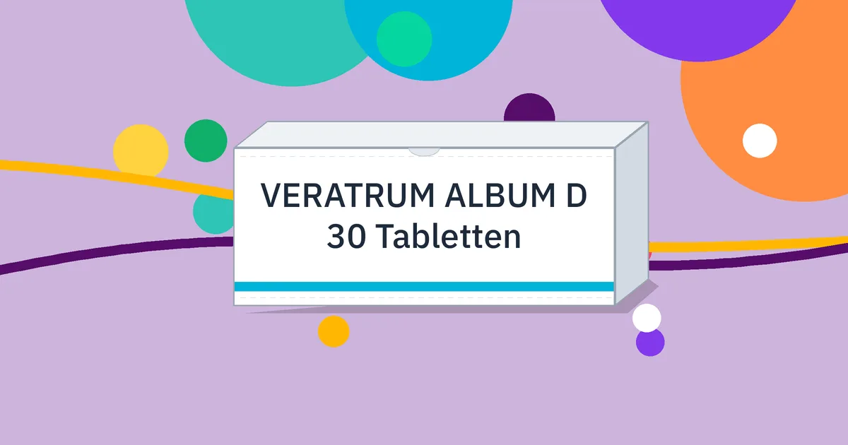 Symbolbild: Packung mit der Aufschrift VERATRUM ALBUM D 30 Tabletten (PZN 02637173) – Verfügbarkeit und Bezug in Apotheken in Frankfurt am Main