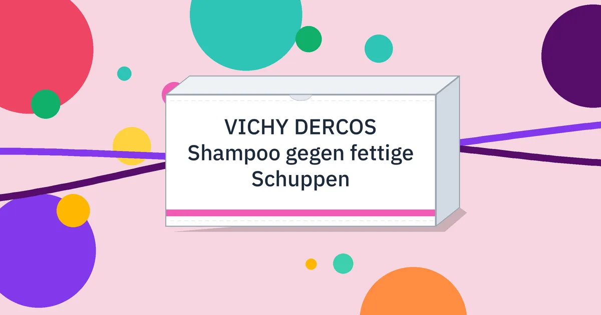 Symbolbild: Packung mit der Aufschrift VICHY DERCOS Shampoo gegen fettige Schuppen (PZN 03968618) – Verfügbarkeit und Bezug in Apotheken in Frankfurt am Main