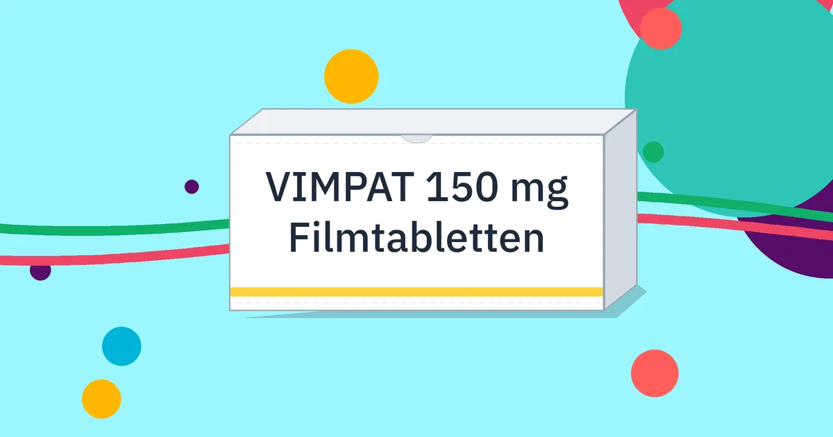 Symbolbild: Packung mit der Aufschrift VIMPAT 150 mg Filmtabletten (PZN 06101653) – Verfügbarkeit und Bezug in Apotheken in Frankfurt am Main