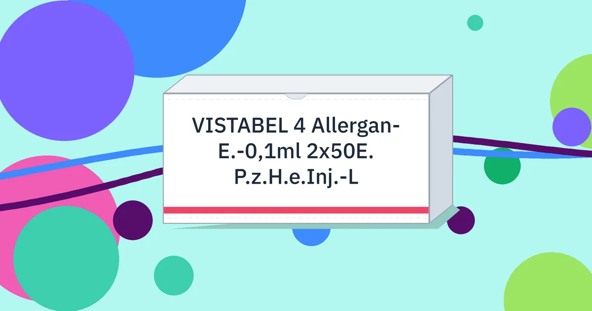 Symbolbild: Packung mit der Aufschrift VISTABEL 4 Allergan-E.-0,1ml 2x50E. P.z.H.e.Inj.-L (PZN 10206760) – Verfügbarkeit und Bezug in Apotheken in Frankfurt am Main