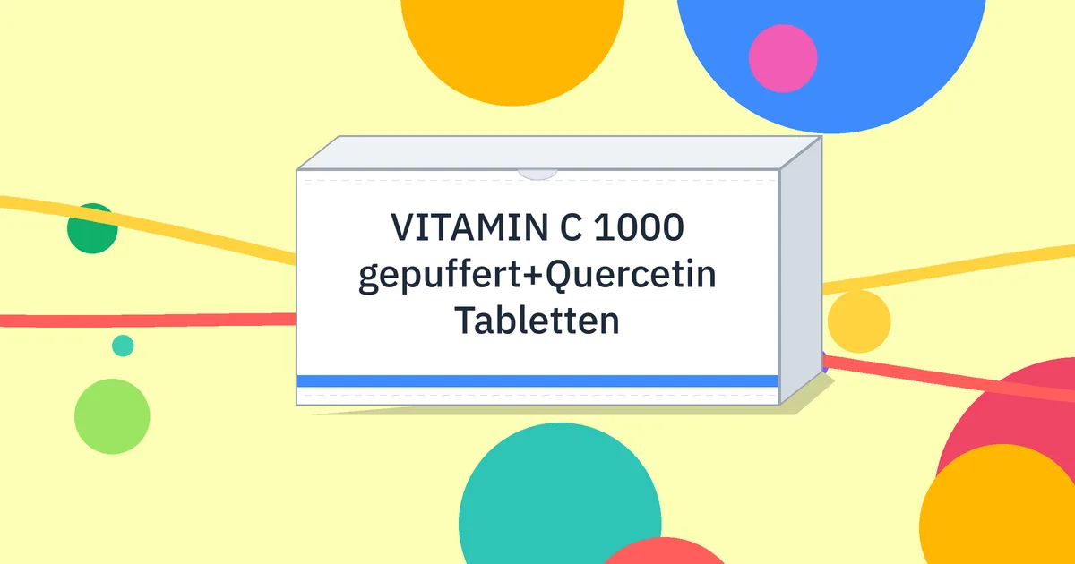 Symbolbild: Packung mit der Aufschrift VITAMIN C 1000 gepuffert+Quercetin Tabletten (PZN 14444953) – Verfügbarkeit und Bezug in Apotheken in Frankfurt am Main