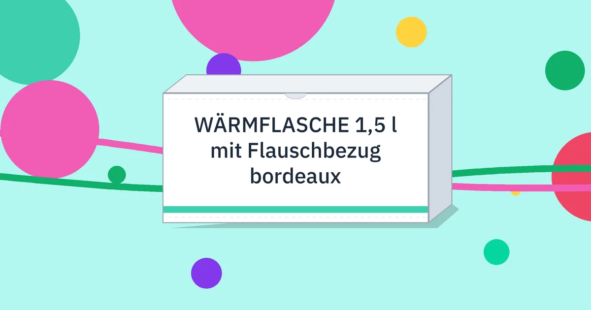 Symbolbild: Packung mit der Aufschrift WÄRMFLASCHE 1,5 l mit Flauschbezug bordeaux (PZN 07568152) – Verfügbarkeit und Bezug in Apotheken in Frankfurt am Main