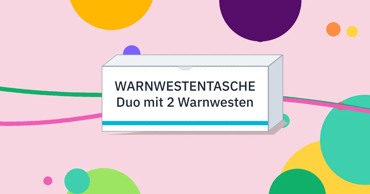 Symbolbild: Packung mit der Aufschrift WARNWESTENTASCHE Duo mit 2 Warnwesten (PZN 07589740) – Verfügbarkeit und Bezug in Apotheken in Frankfurt am Main