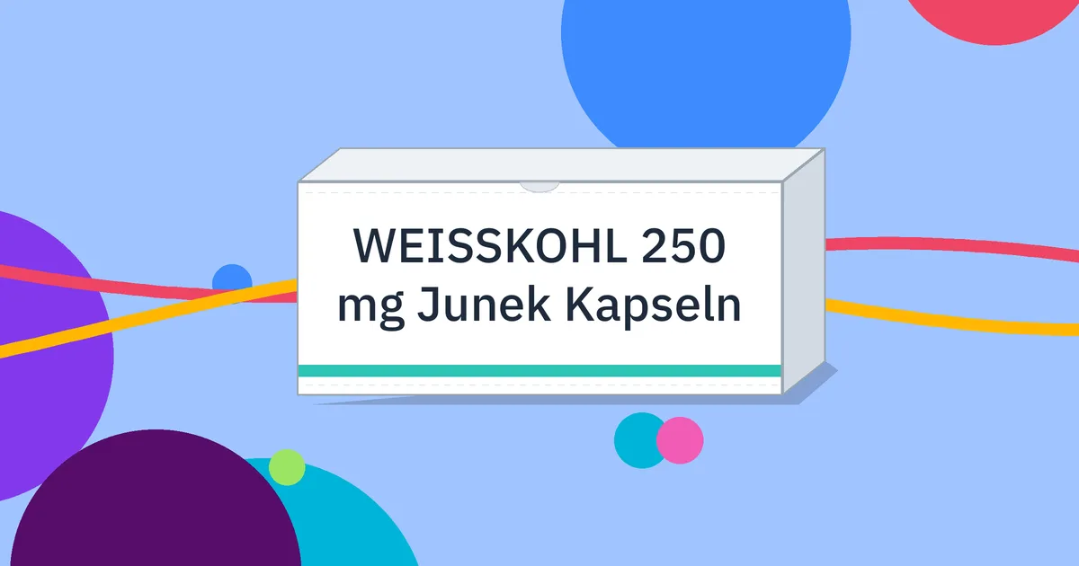 Symbolbild: Packung mit der Aufschrift WEISSKOHL 250 mg Junek Kapseln (PZN 01106054) – Verfügbarkeit und Bezug in Apotheken in Frankfurt am Main