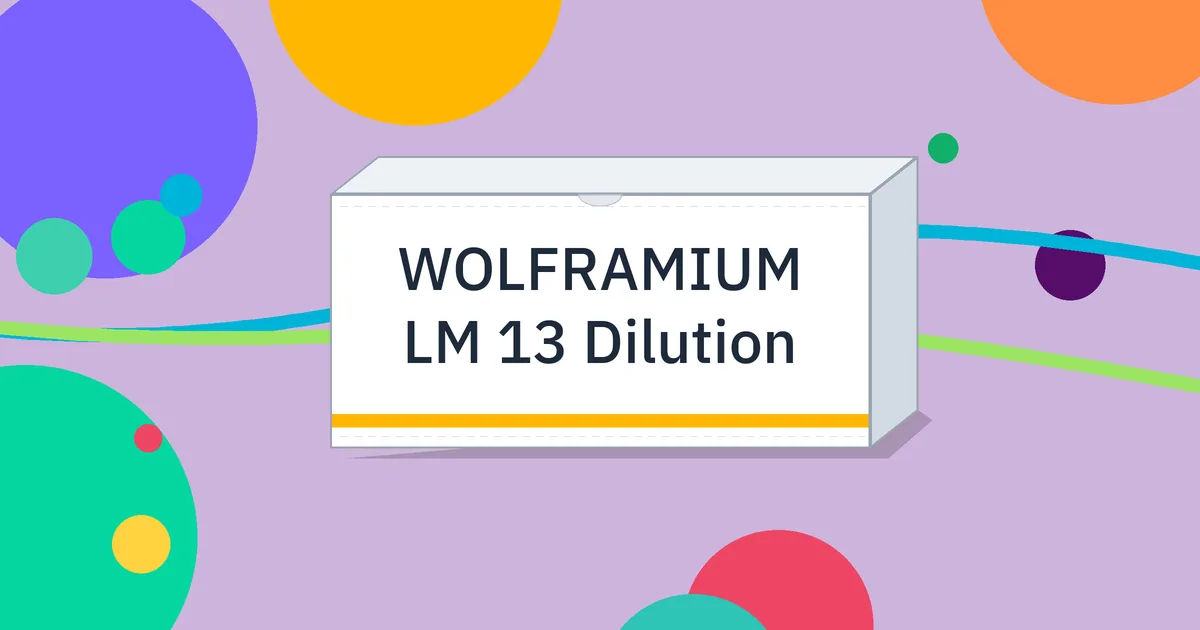 Symbolbild: Packung mit der Aufschrift WOLFRAMIUM LM 13 Dilution (PZN 13280662) – Verfügbarkeit und Bezug in Apotheken in Frankfurt am Main