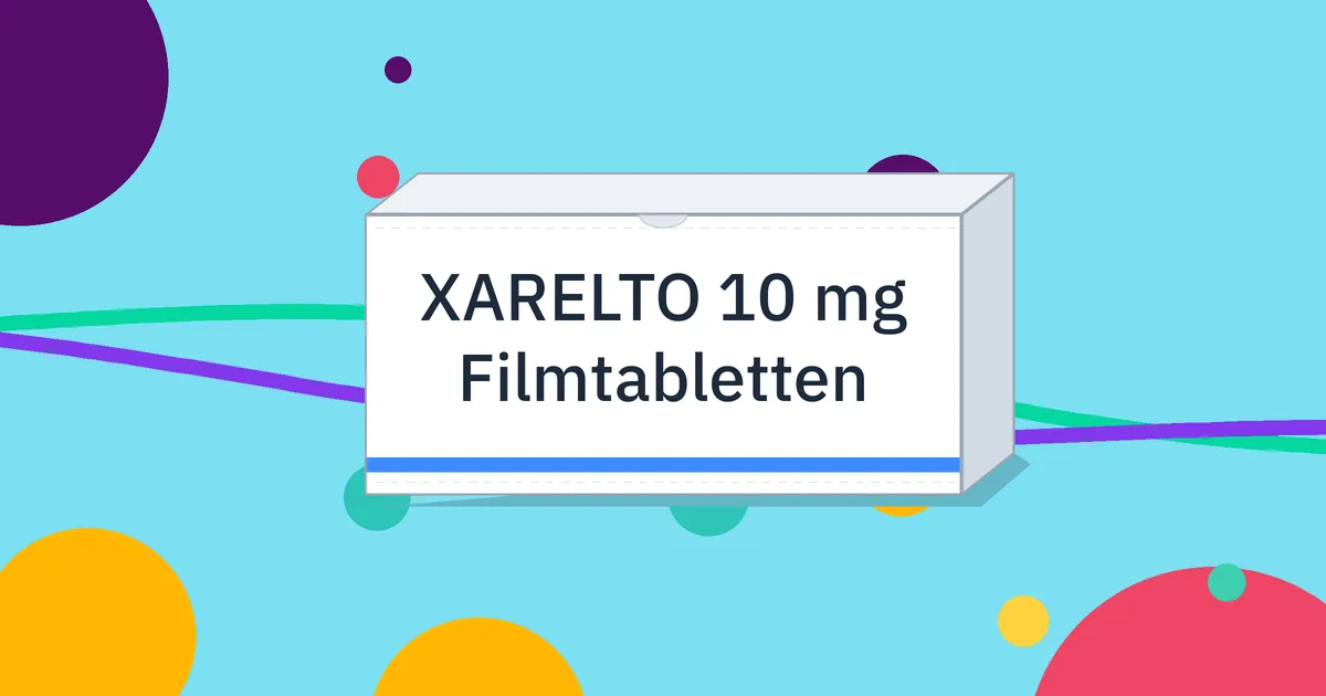 Symbolbild: Packung mit der Aufschrift XARELTO 10 mg Filmtabletten (PZN 14254247) – Verfügbarkeit und Bezug in Apotheken in Frankfurt am Main