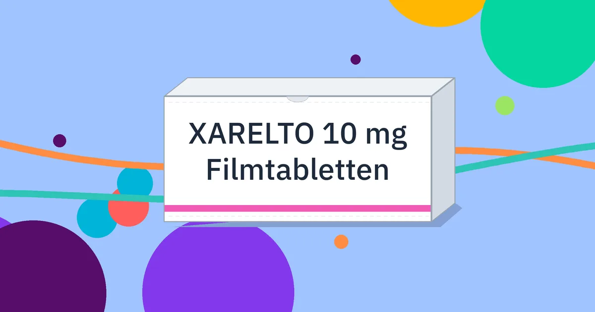 Symbolbild: Packung mit der Aufschrift XARELTO 10 mg Filmtabletten (PZN 18674259) – Verfügbarkeit und Bezug in Apotheken in Frankfurt am Main