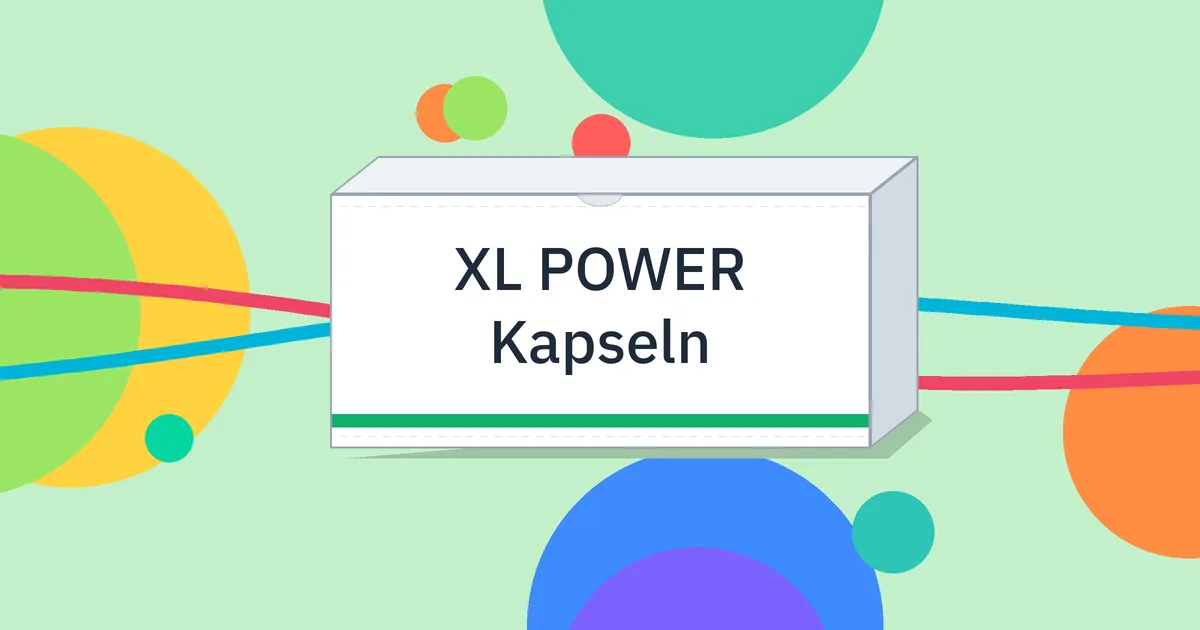 Symbolbild: Packung mit der Aufschrift XL POWER Kapseln (PZN 20512831) – Verfügbarkeit und Bezug in Apotheken in Frankfurt am Main