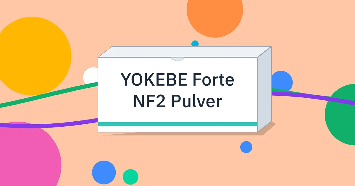 Symbolbild: Packung mit der Aufschrift YOKEBE Forte NF2 Pulver (PZN 17235658) – Verfügbarkeit und Bezug in Apotheken in Frankfurt am Main