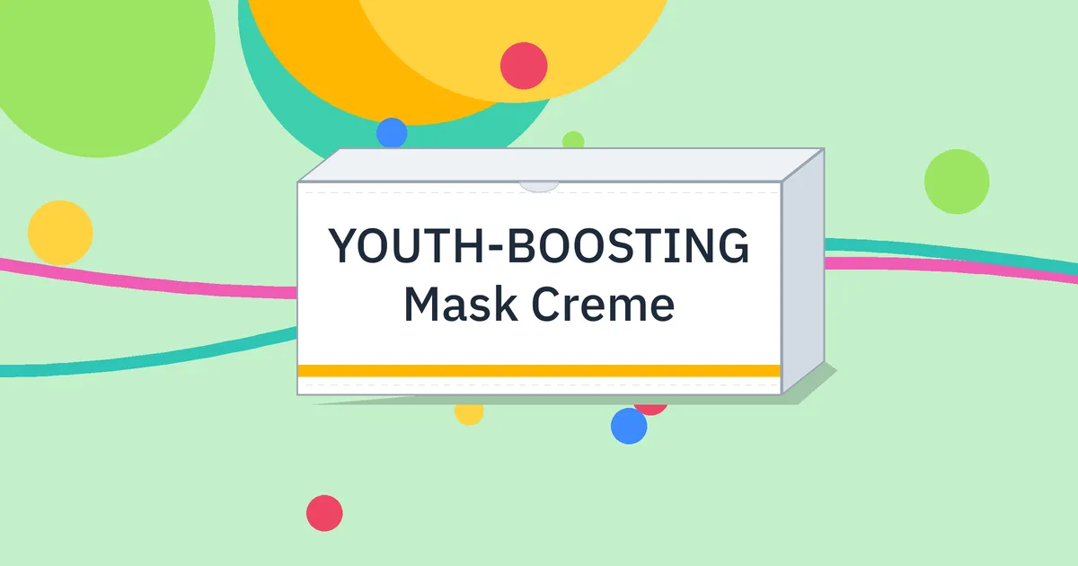 Symbolbild: Packung mit der Aufschrift YOUTH-BOOSTING Mask Creme (PZN 18804880) – Verfügbarkeit und Bezug in Apotheken in Frankfurt am Main