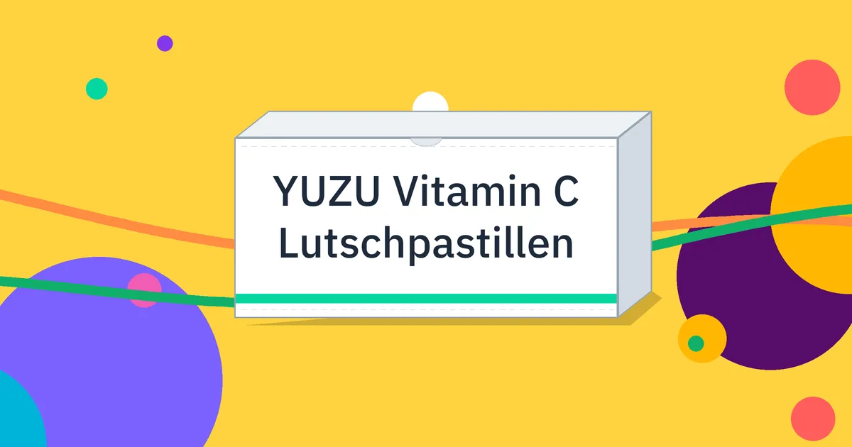 Symbolbild: Packung mit der Aufschrift YUZU Vitamin C Lutschpastillen (PZN 19713889) – Verfügbarkeit und Bezug in Apotheken in Frankfurt am Main