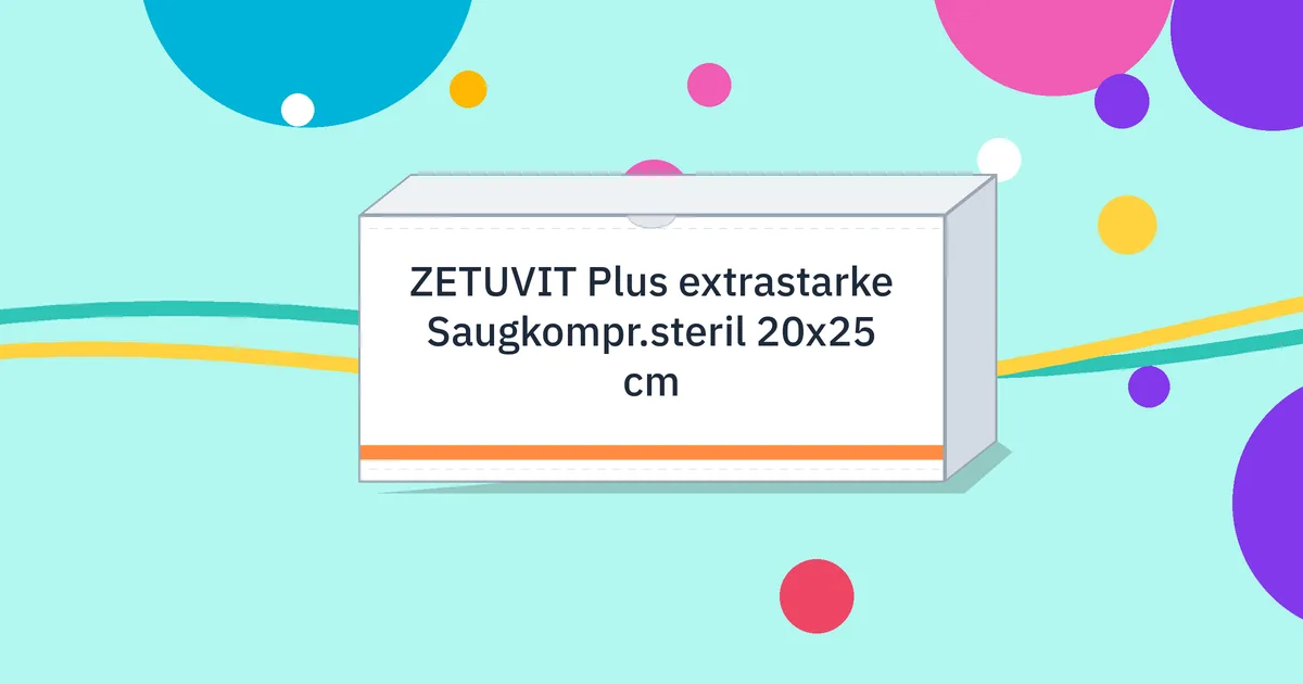 Symbolbild: Packung mit der Aufschrift ZETUVIT Plus extrastarke Saugkompr.steril 20x25 cm (PZN 15896634) – Verfügbarkeit und Bezug in Apotheken in Frankfurt am Main