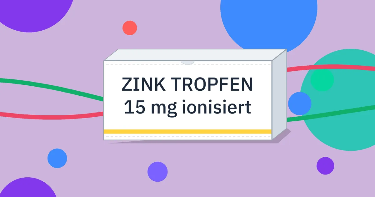 Symbolbild: Packung mit der Aufschrift ZINK TROPFEN 15 mg ionisiert (PZN 16945079) – Verfügbarkeit und Bezug in Apotheken in Frankfurt am Main