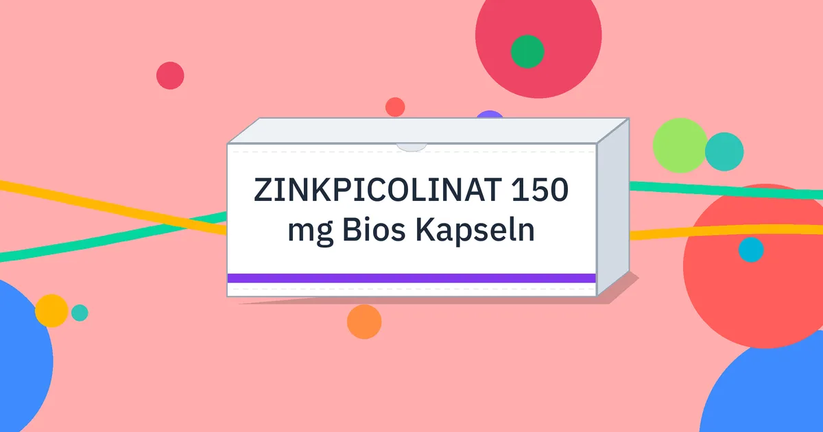 Symbolbild: Packung mit der Aufschrift ZINKPICOLINAT 150 mg Bios Kapseln (PZN 20281024) – Verfügbarkeit und Bezug in Apotheken in Frankfurt am Main