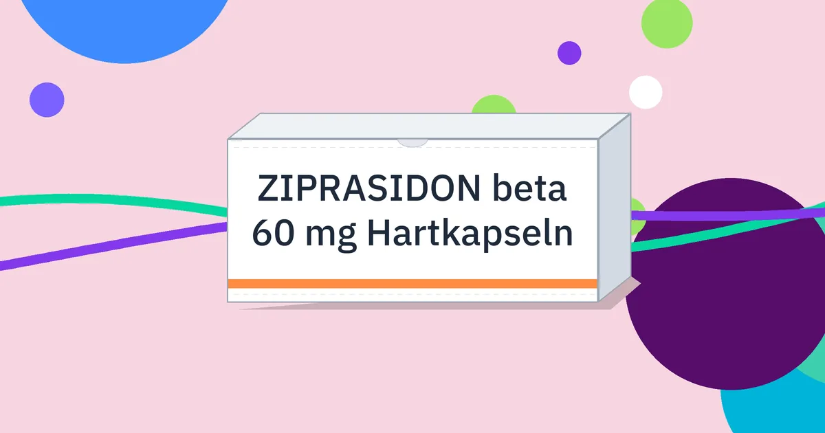 Symbolbild: Packung mit der Aufschrift ZIPRASIDON beta 60 mg Hartkapseln (PZN 00233767) – Verfügbarkeit und Bezug in Apotheken in Frankfurt am Main