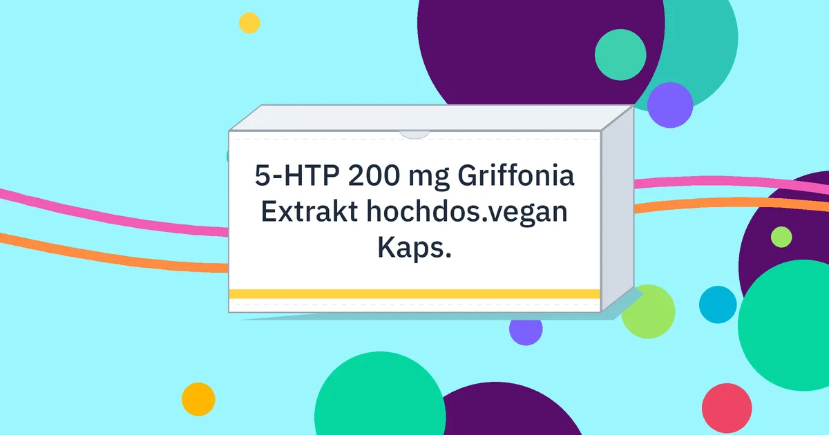 Symbolbild: Packung mit der Aufschrift 5-HTP 200 mg Griffonia Extrakt hochdos.vegan Kaps. (PZN 16018700) – Verfügbarkeit und Bezug in Apotheken in Frankfurt am Main