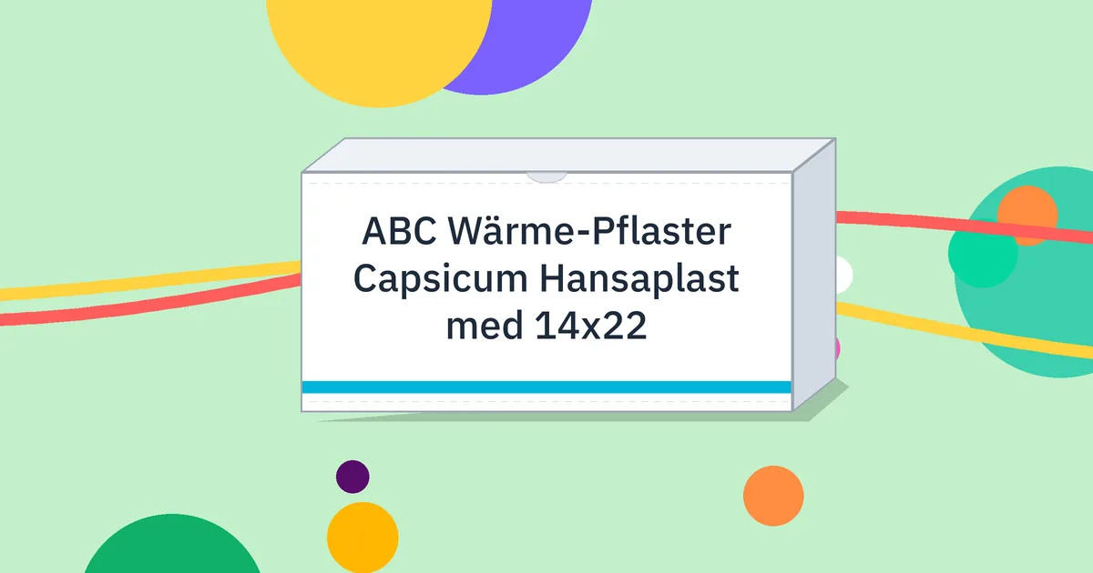Symbolbild: Packung mit der Aufschrift ABC Wärme-Pflaster Capsicum Hansaplast med 14x22 (PZN 02295494) – Verfügbarkeit und Bezug in Apotheken in Frankfurt am Main