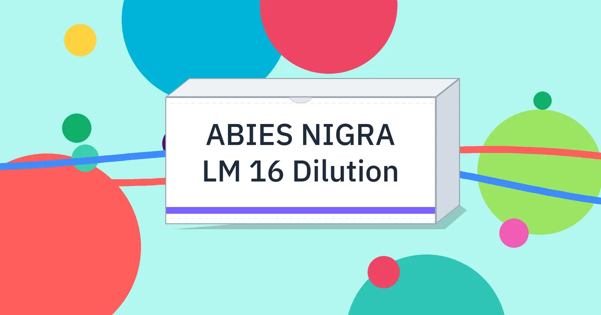 Symbolbild: Packung mit der Aufschrift ABIES NIGRA LM 16 Dilution (PZN 13260493) – Verfügbarkeit und Bezug in Apotheken in Frankfurt am Main