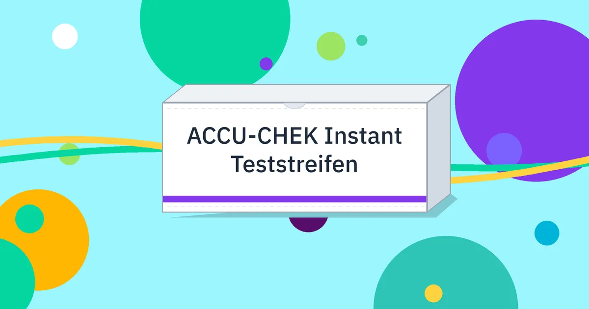 Symbolbild: Packung mit der Aufschrift ACCU-CHEK Instant Teststreifen (PZN 17593464) – Verfügbarkeit und Bezug in Apotheken in Frankfurt am Main