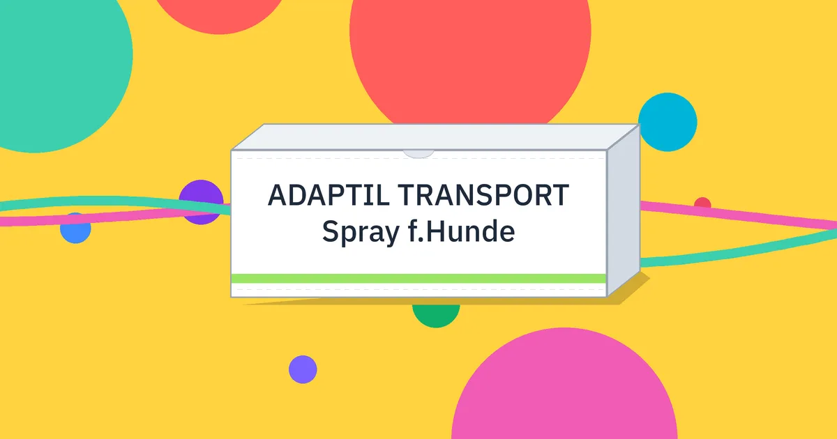 Symbolbild: Packung mit der Aufschrift ADAPTIL TRANSPORT Spray f.Hunde (PZN 17364002) – Verfügbarkeit und Bezug in Apotheken in Frankfurt am Main