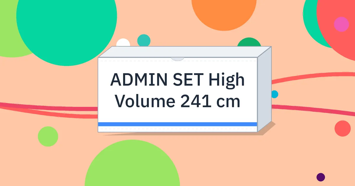 Symbolbild: Packung mit der Aufschrift ADMIN SET High Volume 241 cm (PZN 09106042) – Verfügbarkeit und Bezug in Apotheken in Frankfurt am Main