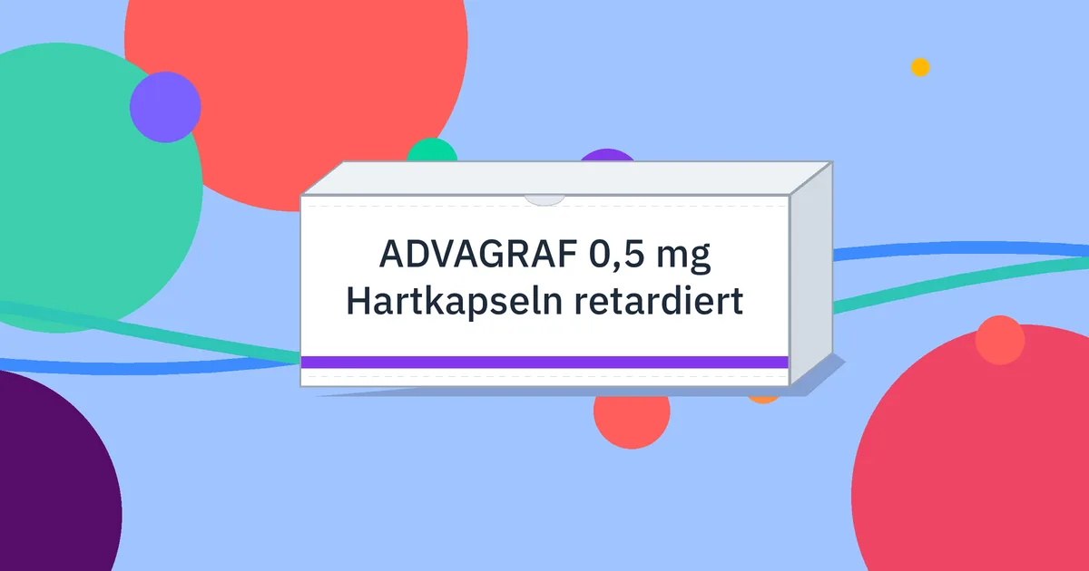 Symbolbild: Packung mit der Aufschrift ADVAGRAF 0,5 mg Hartkapseln retardiert (PZN 10168924) – Verfügbarkeit und Bezug in Apotheken in Frankfurt am Main