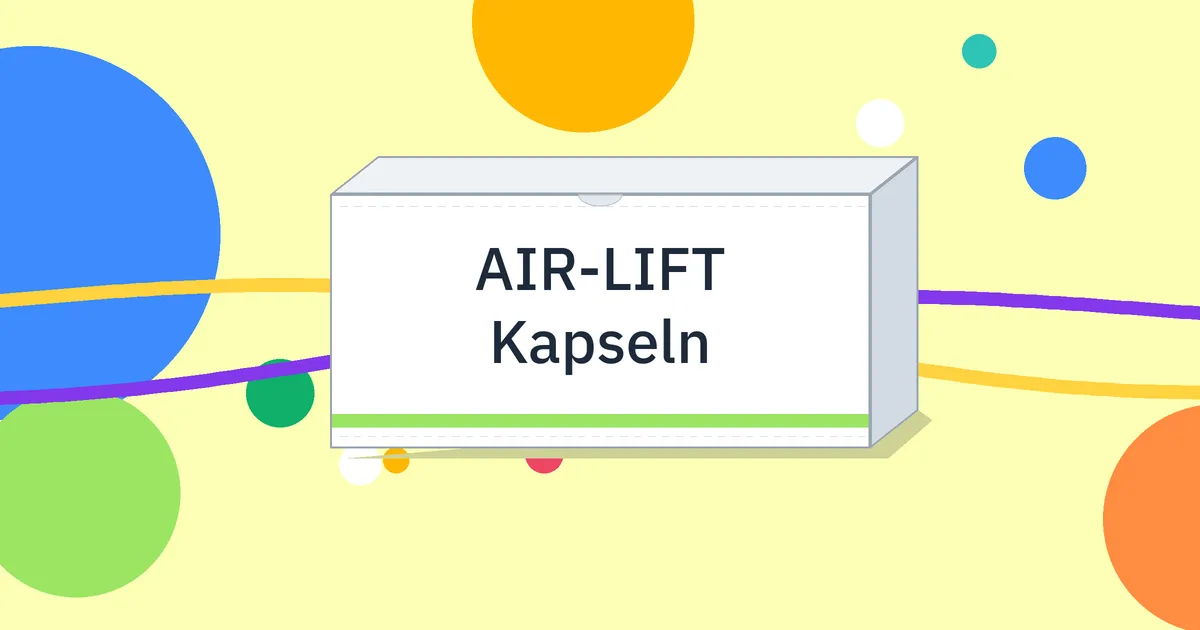 Symbolbild: Packung mit der Aufschrift AIR-LIFT Kapseln (PZN 08404317) – Verfügbarkeit und Bezug in Apotheken in Frankfurt am Main