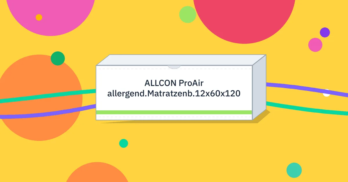 Symbolbild: Packung mit der Aufschrift ALLCON ProAir allergend.Matratzenb.12x60x120 (PZN 13475615) – Verfügbarkeit und Bezug in Apotheken in Frankfurt am Main