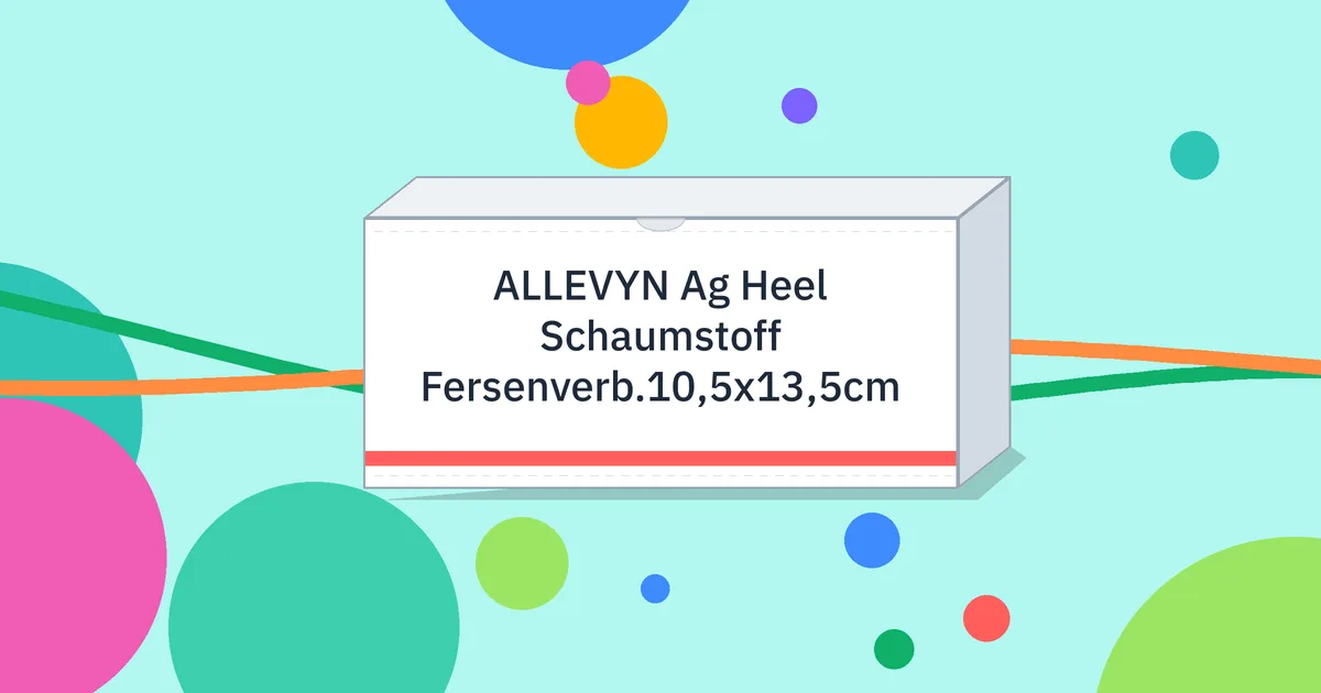 Symbolbild: Packung mit der Aufschrift ALLEVYN Ag Heel Schaumstoff Fersenverb.10,5x13,5cm (PZN 18051245) – Verfügbarkeit und Bezug in Apotheken in Frankfurt am Main