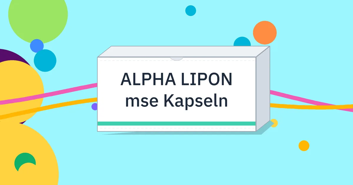 Symbolbild: Packung mit der Aufschrift ALPHA LIPON mse Kapseln (PZN 12418673) – Verfügbarkeit und Bezug in Apotheken in Frankfurt am Main