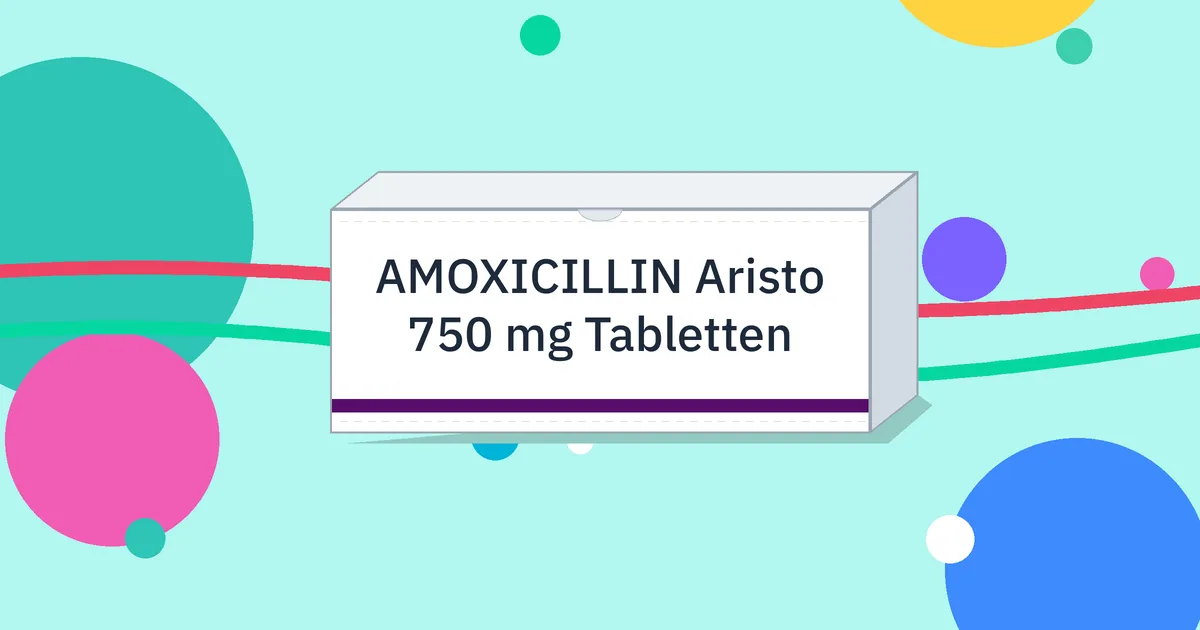 Symbolbild: Packung mit der Aufschrift AMOXICILLIN Aristo 750 mg Tabletten (PZN 17302596) – Verfügbarkeit und Bezug in Apotheken in Frankfurt am Main