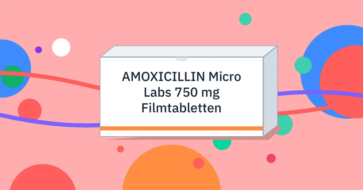 Symbolbild: Packung mit der Aufschrift AMOXICILLIN Micro Labs 750 mg Filmtabletten (PZN 12725300) – Verfügbarkeit und Bezug in Apotheken in Frankfurt am Main