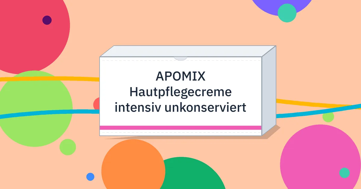 Symbolbild: Packung mit der Aufschrift APOMIX Hautpflegecreme intensiv unkonserviert (PZN 17421332) – Verfügbarkeit und Bezug in Apotheken in Frankfurt am Main