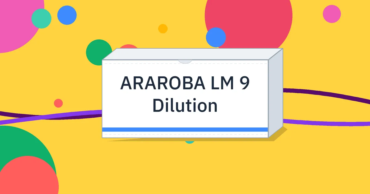 Symbolbild: Packung mit der Aufschrift ARAROBA LM 9 Dilution (PZN 13385556) – Verfügbarkeit und Bezug in Apotheken in Frankfurt am Main