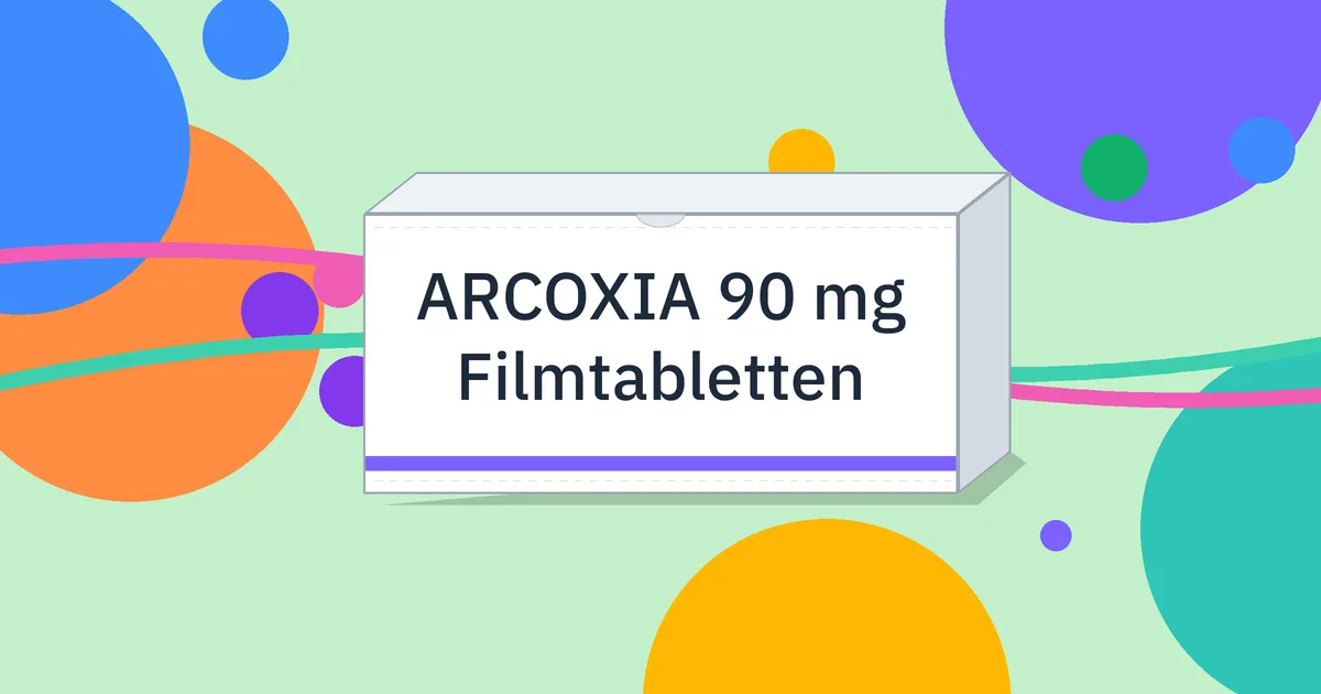 Symbolbild: Packung mit der Aufschrift ARCOXIA 90 mg Filmtabletten (PZN 06586774) – Verfügbarkeit und Bezug in Apotheken in Frankfurt am Main