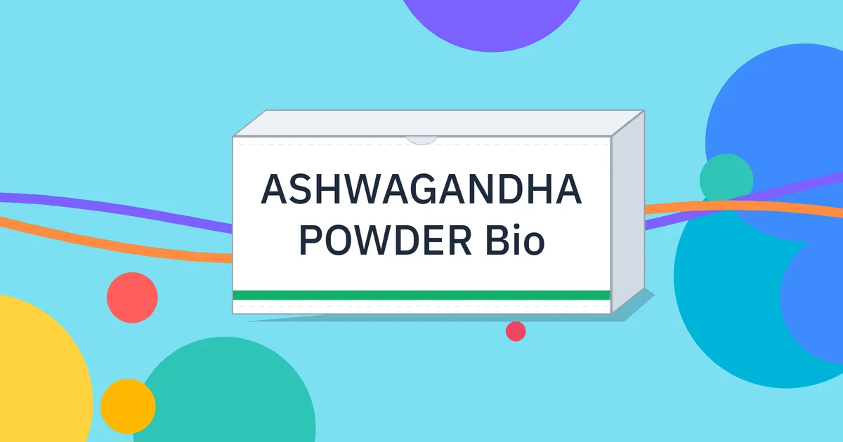 Symbolbild: Packung mit der Aufschrift ASHWAGANDHA POWDER Bio (PZN 18412401) – Verfügbarkeit und Bezug in Apotheken in Frankfurt am Main