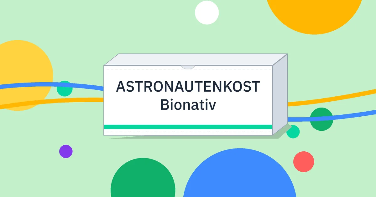 Symbolbild: Packung mit der Aufschrift ASTRONAUTENKOST Bionativ (PZN 02470709) – Verfügbarkeit und Bezug in Apotheken in Frankfurt am Main