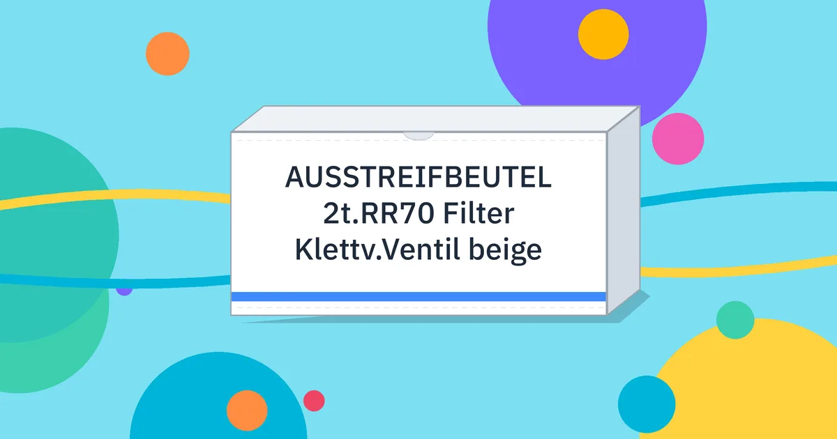 Symbolbild: Packung mit der Aufschrift AUSSTREIFBEUTEL 2t.RR70 Filter Klettv.Ventil beige (PZN 11078318) – Verfügbarkeit und Bezug in Apotheken in Frankfurt am Main
